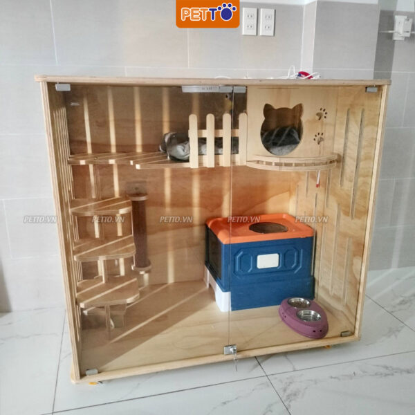 Chuồng cho mèo bằng gỗ CC061 - Petto