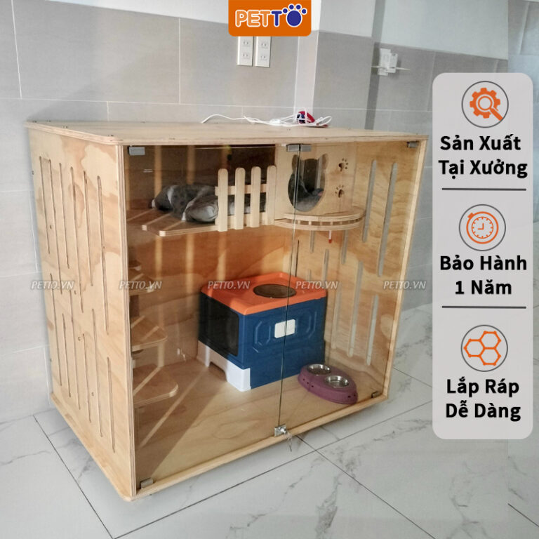 Chuồng cho mèo bằng gỗ CC061 - Petto